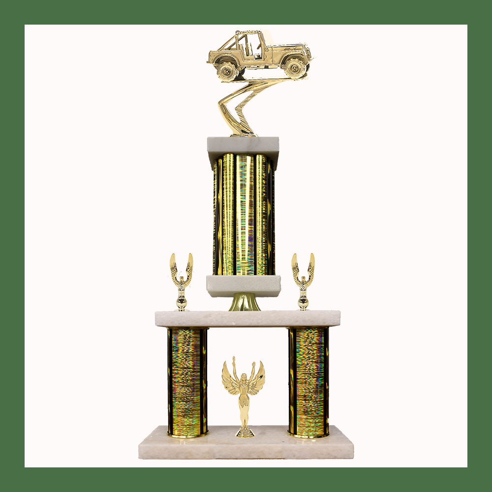 Auto Marble Mini Two Poster Pedestal Trophy — Mr. Trophy Shop