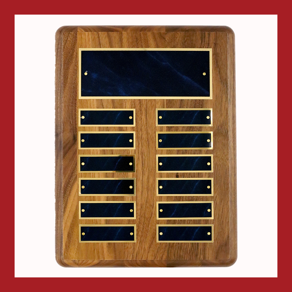 12-Plate Blue Marble Perpetual Plaque | Mr. Trophy Shop