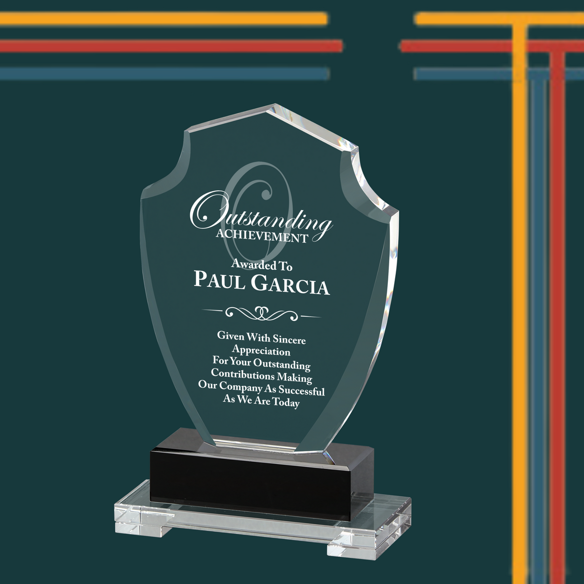 Protect and Serve Crystal Award - Mr. Trophy — Mr. Trophy Shop