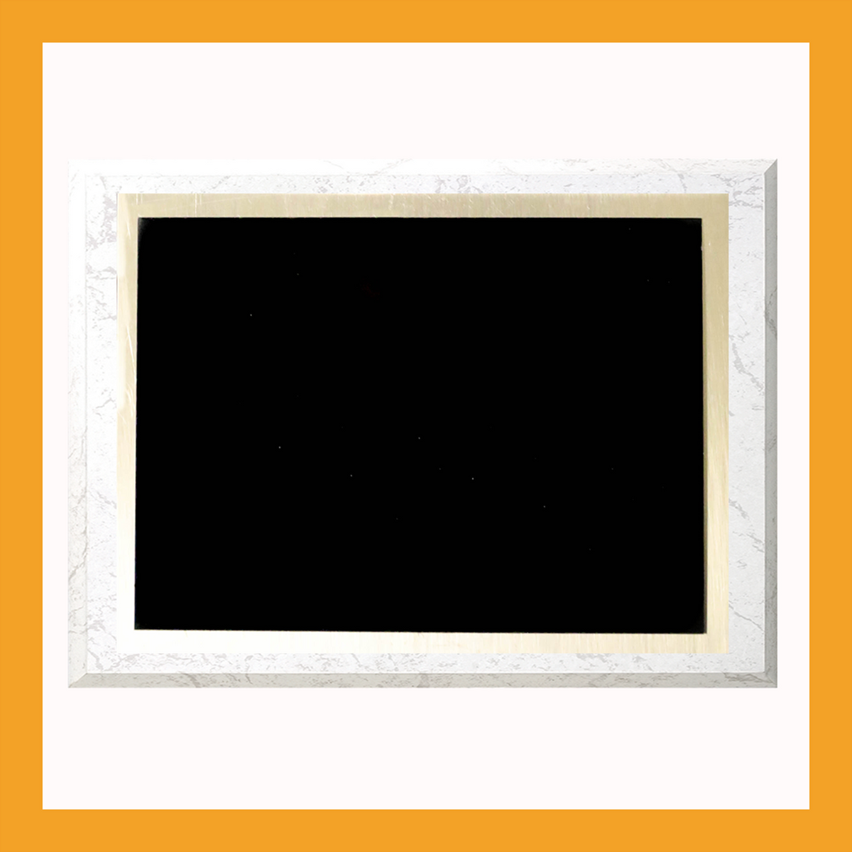 White Marble Finish Horizontal Plaques — Mr. Trophy Shop